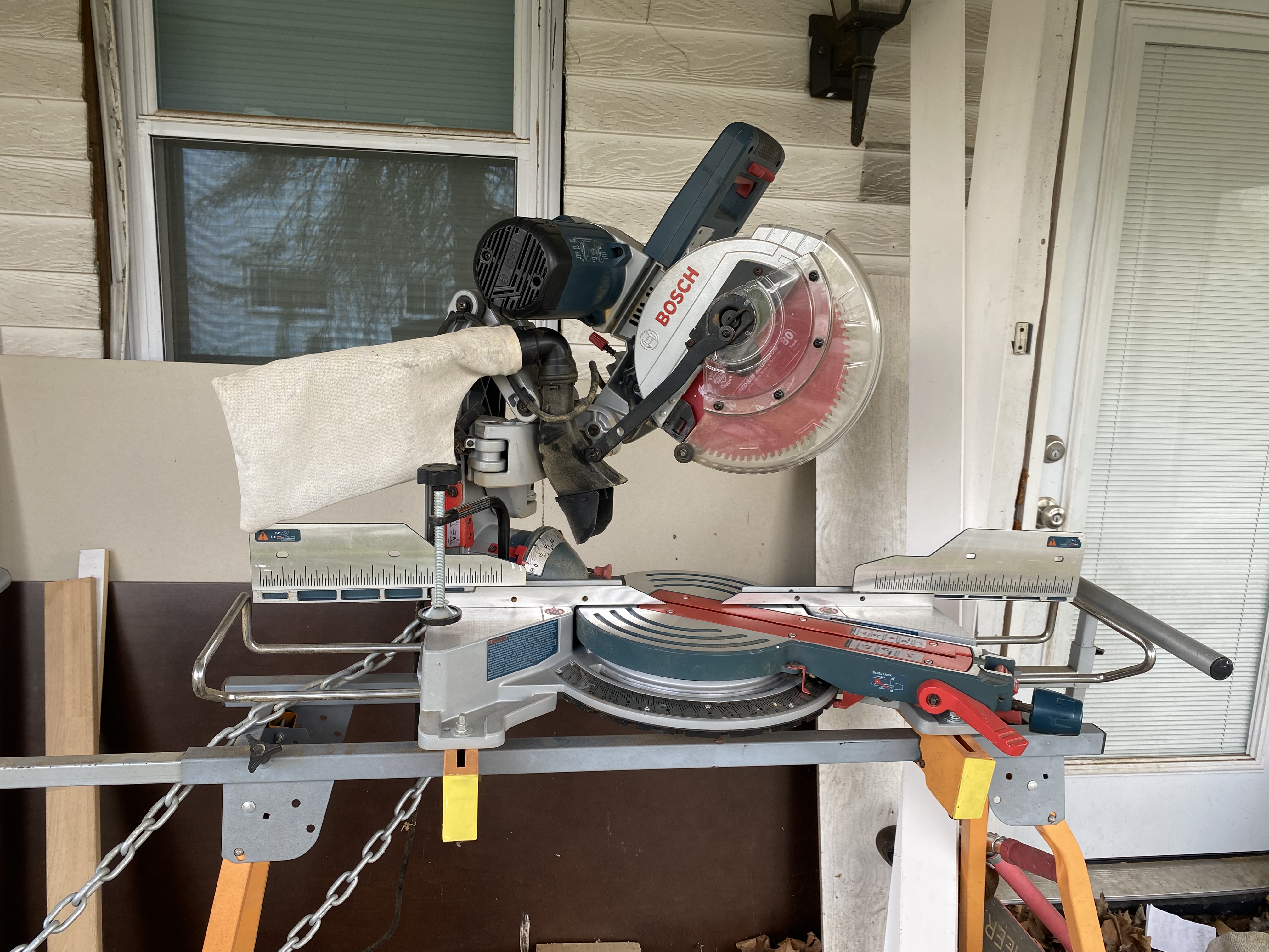 Rent 10” Bosch Miter Saw-with stand/roll bars in McKeesport, PA