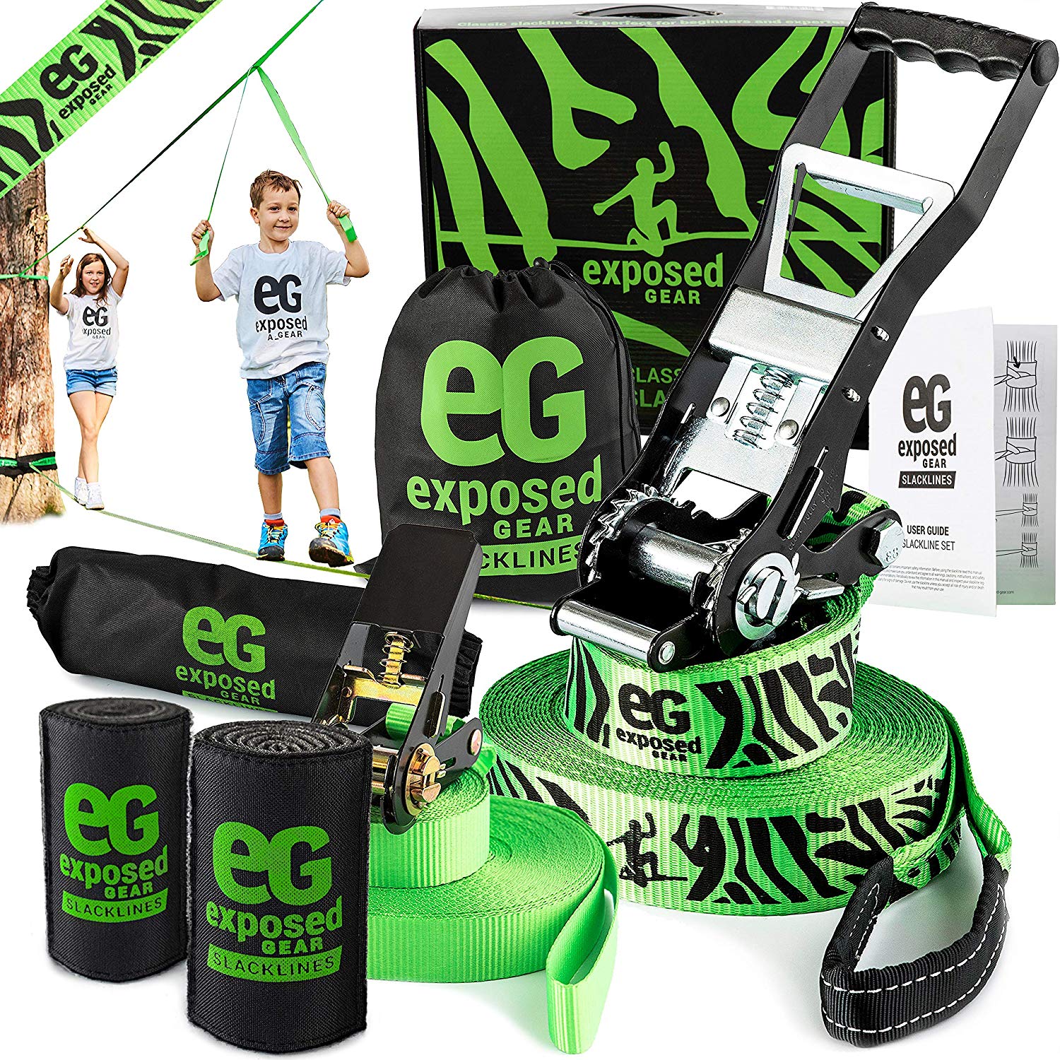 Rent 50ft slackline kit with tree protectors and safety line in Seattle, WA